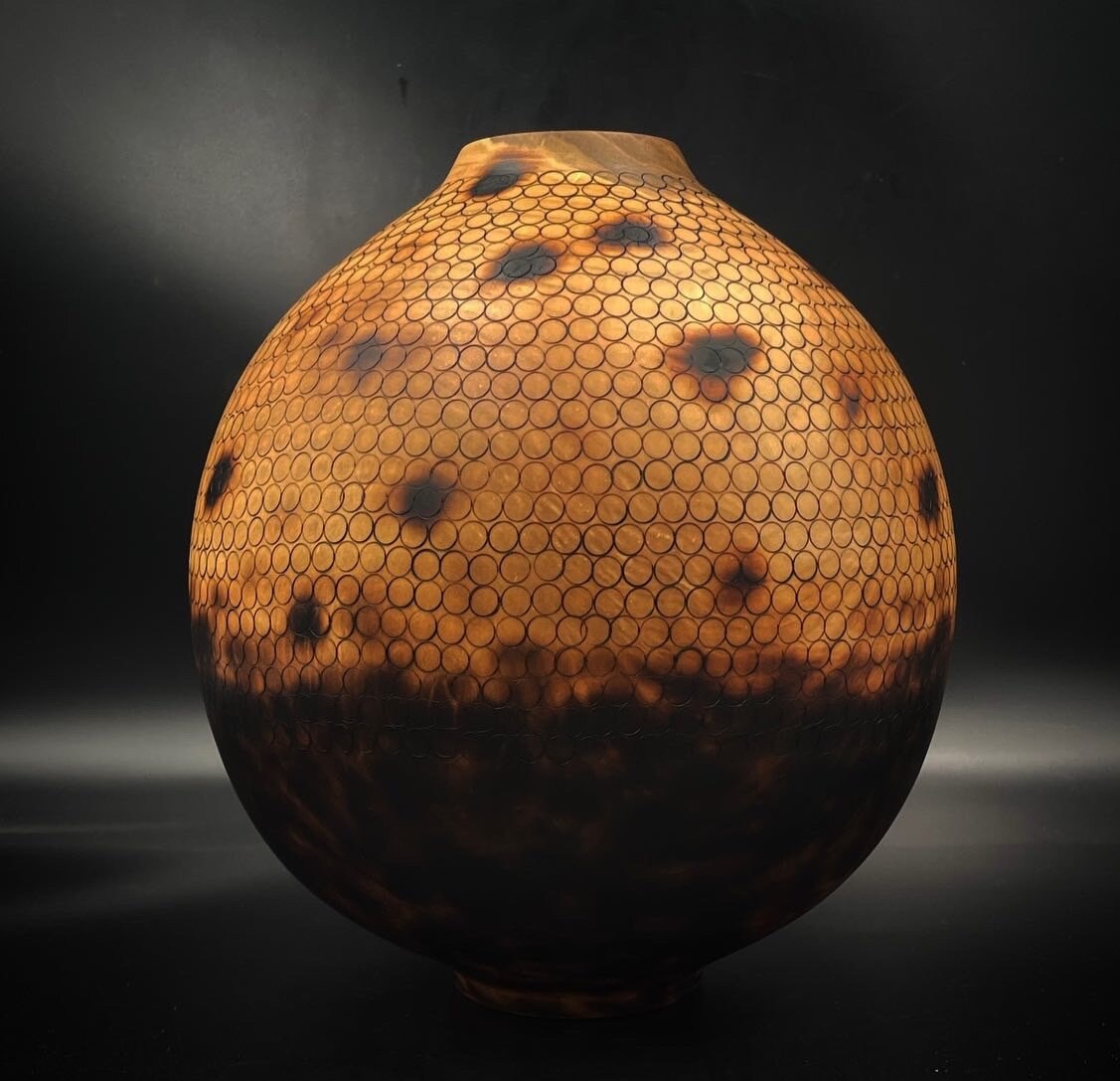 Hand Turned Maple Vessel With Pyrography and Tourching. Finished With ...