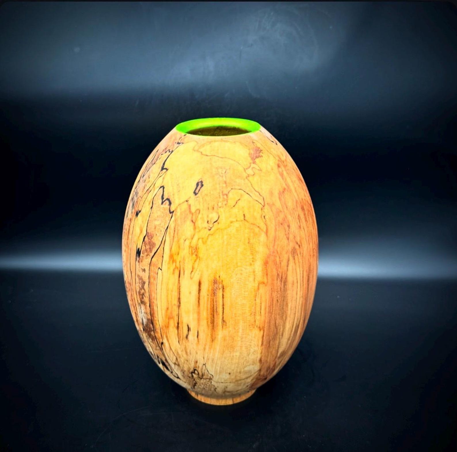 Heavily Spalted Maple Vessel With Green Rim - Etsy