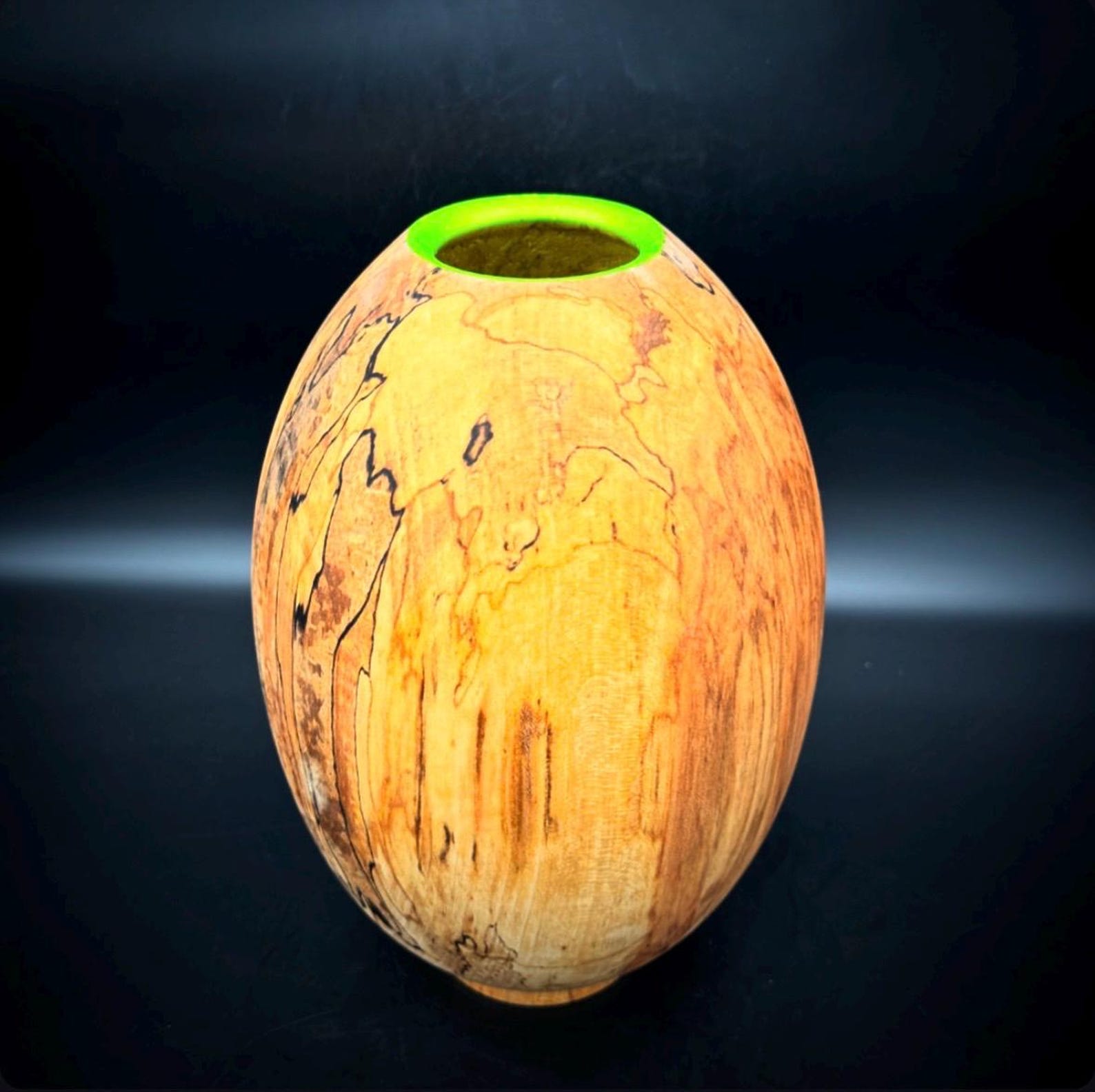 Heavily Spalted Maple Vessel With Green Rim - Etsy