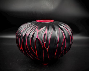 Textured Maple Hollow Form With Turquoise Strip - Etsy