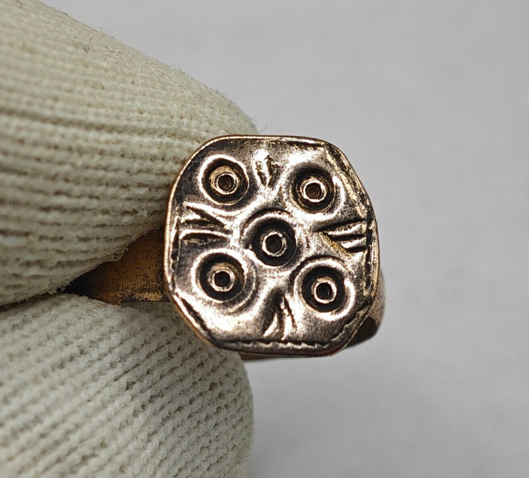 Authentic Viking Ring With Solar Signs / Real Medieval Bronze Ring ...