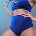 Outfit Shine Blue Set With Sequins, Outfit Velvet Shine Bodysuit, Pole Dance Wear, Elegant ...