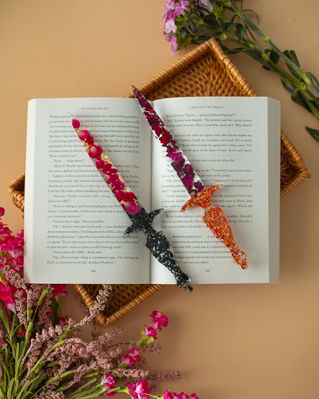 Rose Petal Resin Dagger Prop Handmade Costume Cosplay Gift for Her Gift ...