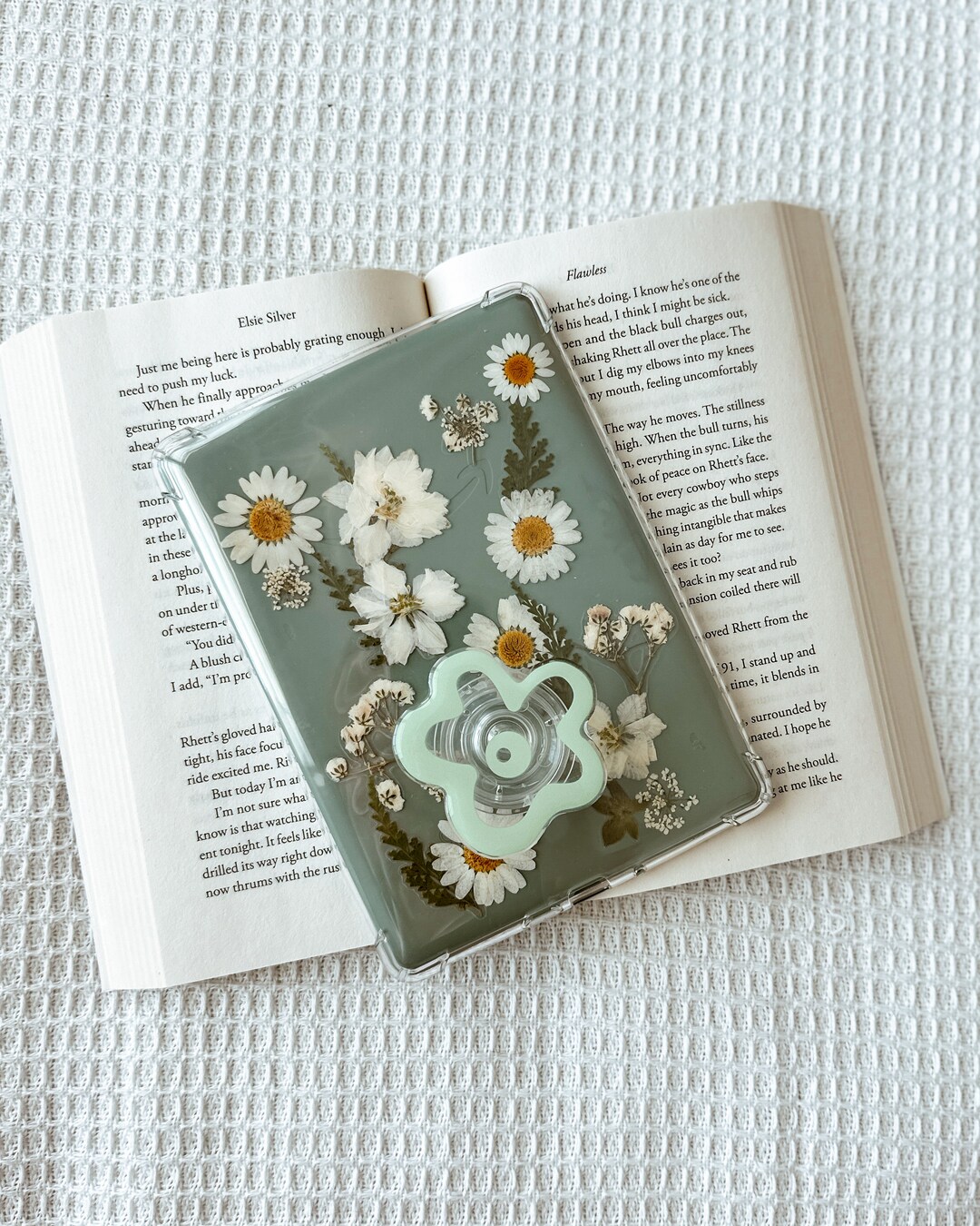 White Wildflower Floral Insert for Kindle Kindle Ebook Accessories ...