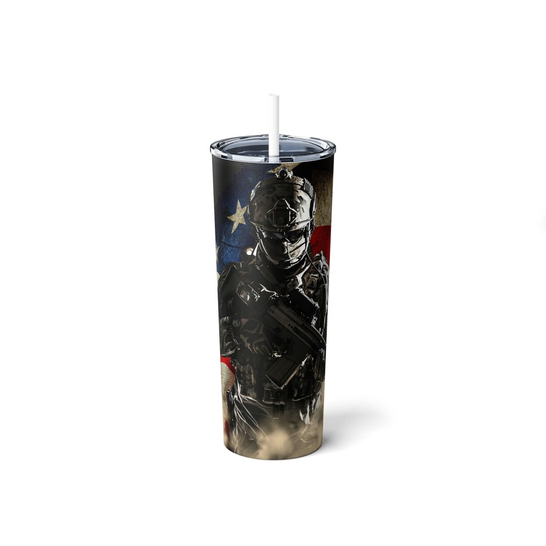 Soldier American Flag 20oz Stainless Steel Tumbler FJB Tumbler ...