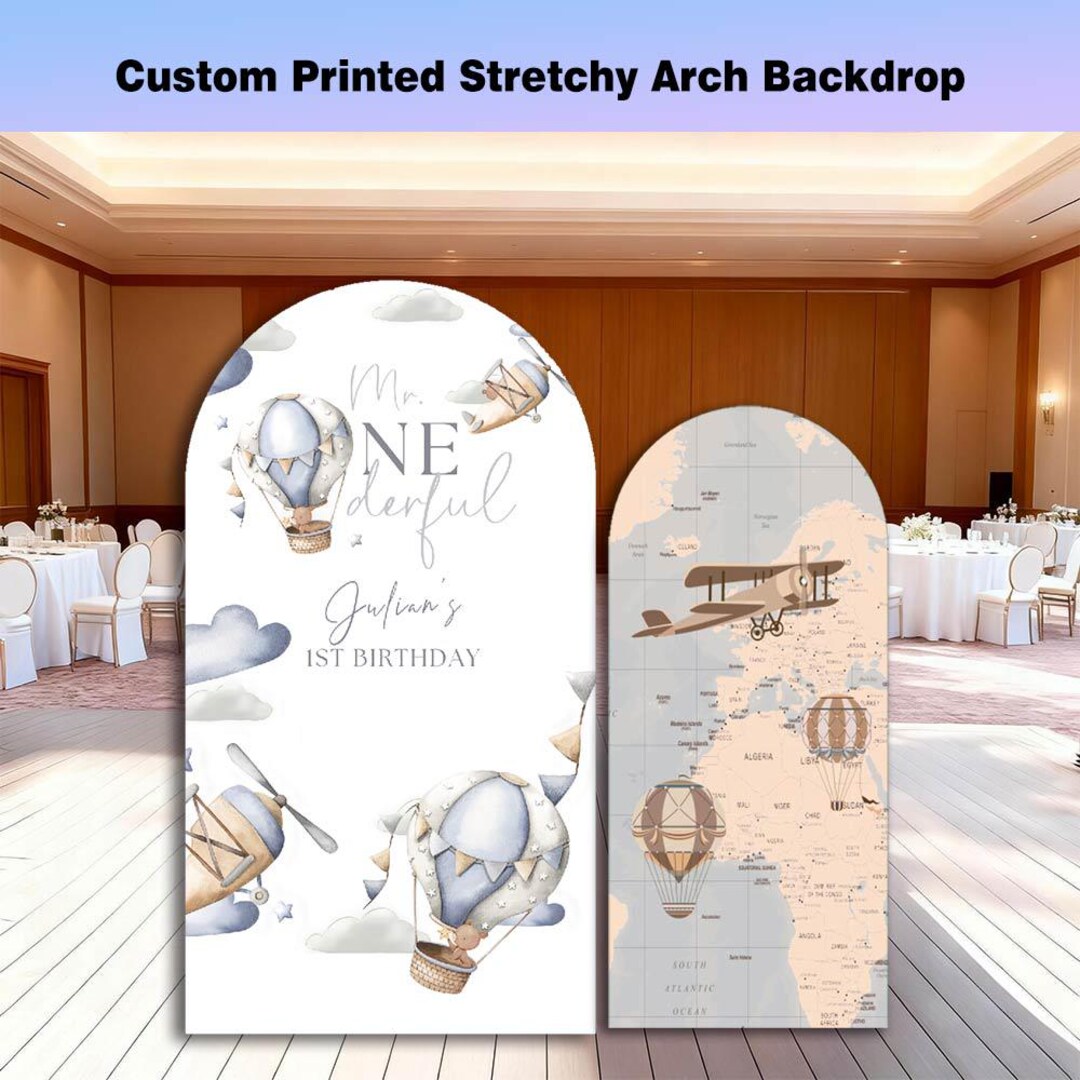 Adventure Baby 1st Birthday Arch Backdrop Cover Boy Party Turning One ...