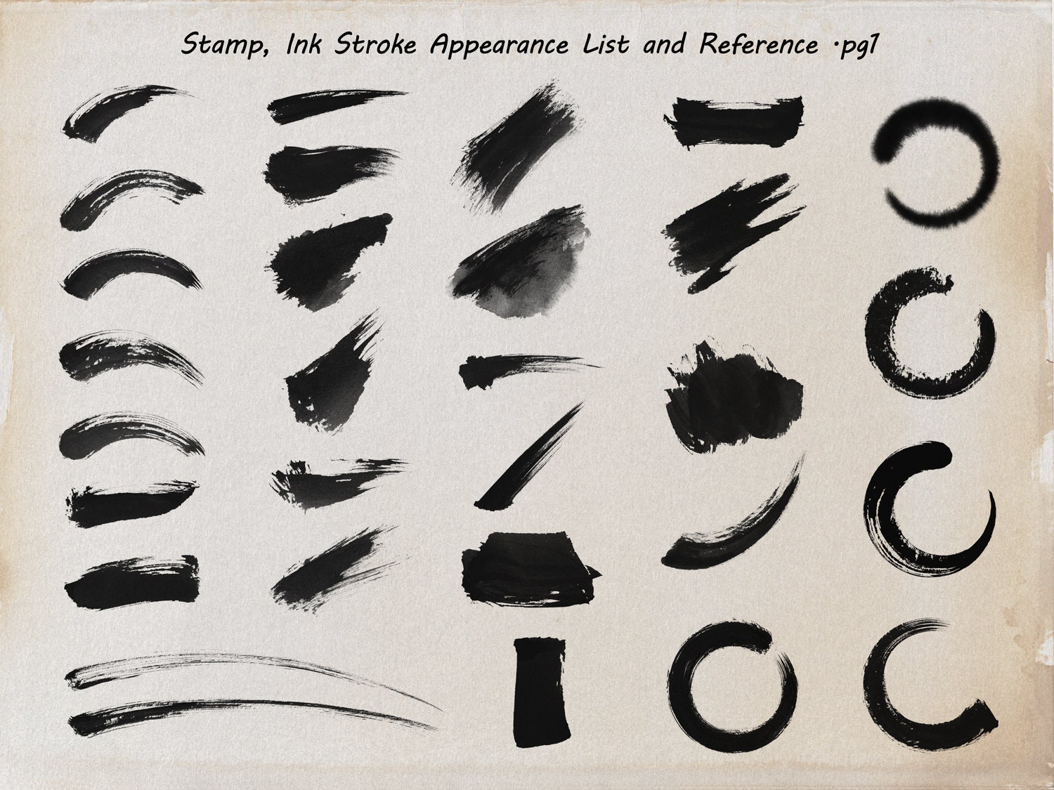Procreate Ink Stroke Stamp Brushes 100 Ink Stroke Design - Etsy