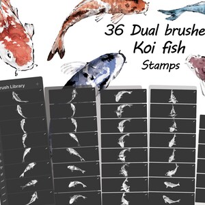 Procreate Koi Fish Stamp Dual Brushes, Koi Fish Stamps - Etsy