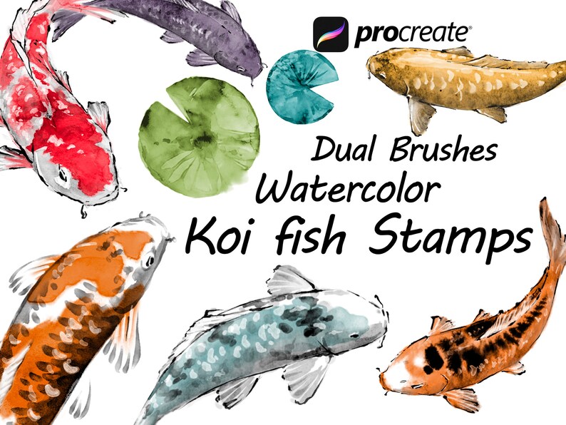 Procreate Koi Fish Stamp Dual Brushes, Koi Fish Stamps - Etsy
