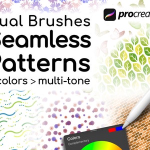 Procreate Seamless Patterns Dual Brushes, 2-colors, Multi-tone Brushes ...
