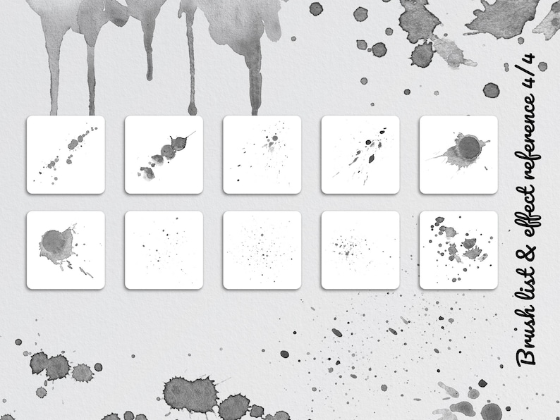 Procreate Splatter Brush Pack, Splatters, Watercolor Splashes, Drips ...