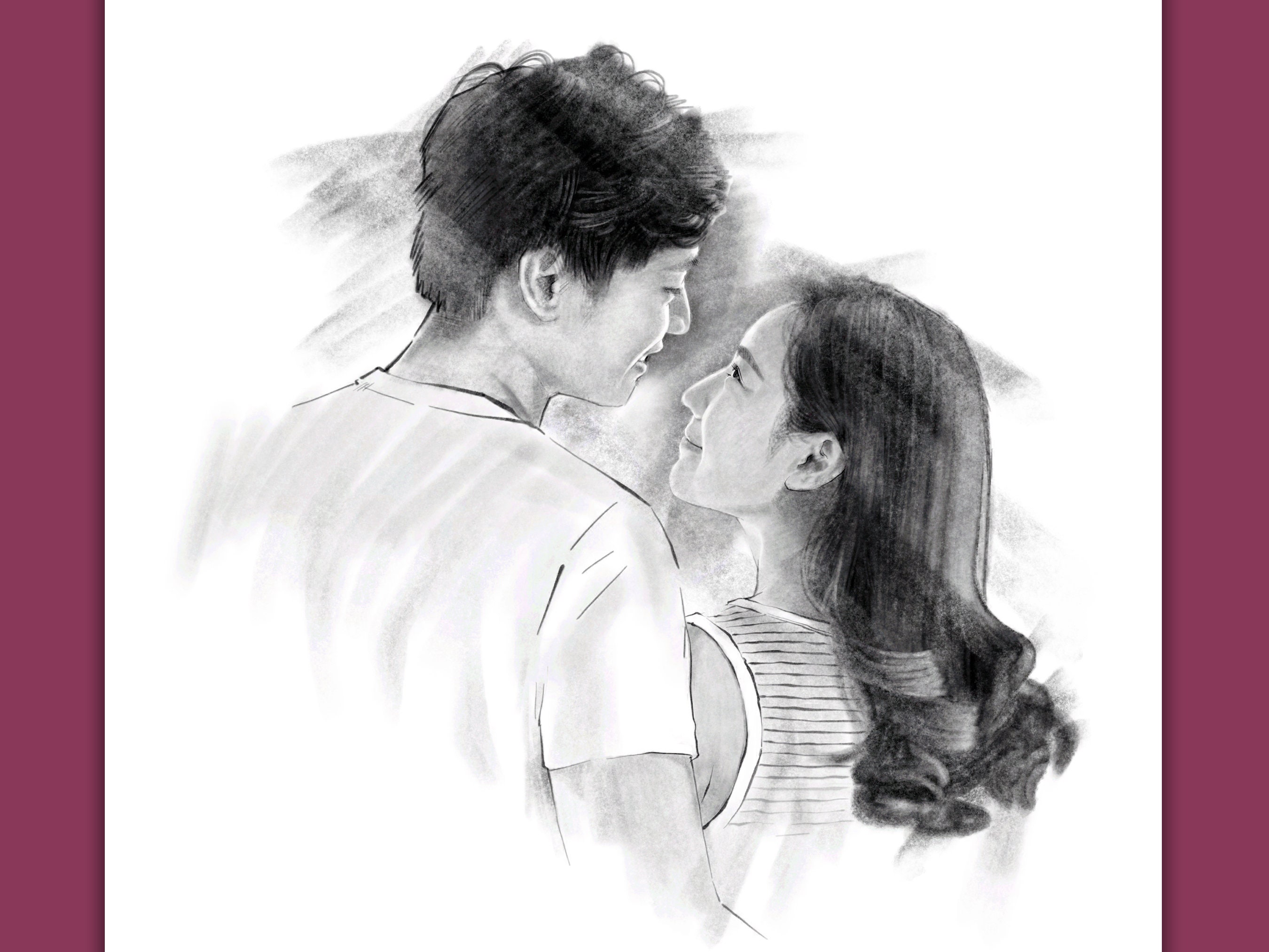 2 Person Custom Portrait Sketch digital - Etsy 2 Person Custom Portrait Sketch digital - Etsy