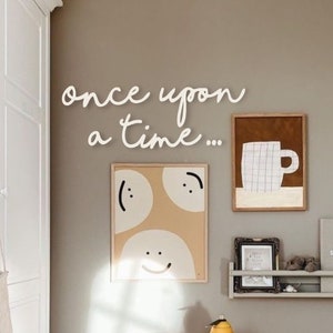 Wood Art for Nursery, Once Upon A Time Sign, Nursery Bookshelf Decor ...