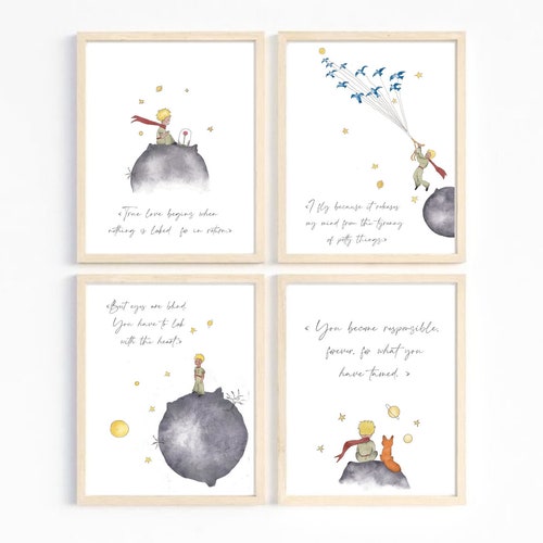 The Little Prince PRINTABLE Art Watercolor Print Nursery - Etsy
