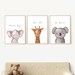 Safari Animal Prints Set of 3, Be Brave Animal Print Wall Art, Stand ...
