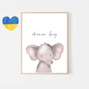 Safari Animal Prints Set of 3, Be Brave Animal Print Wall Art, Stand ...