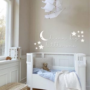 Dream Big Little One Wood Sign: Moon and Stars Nursery Decor - Etsy