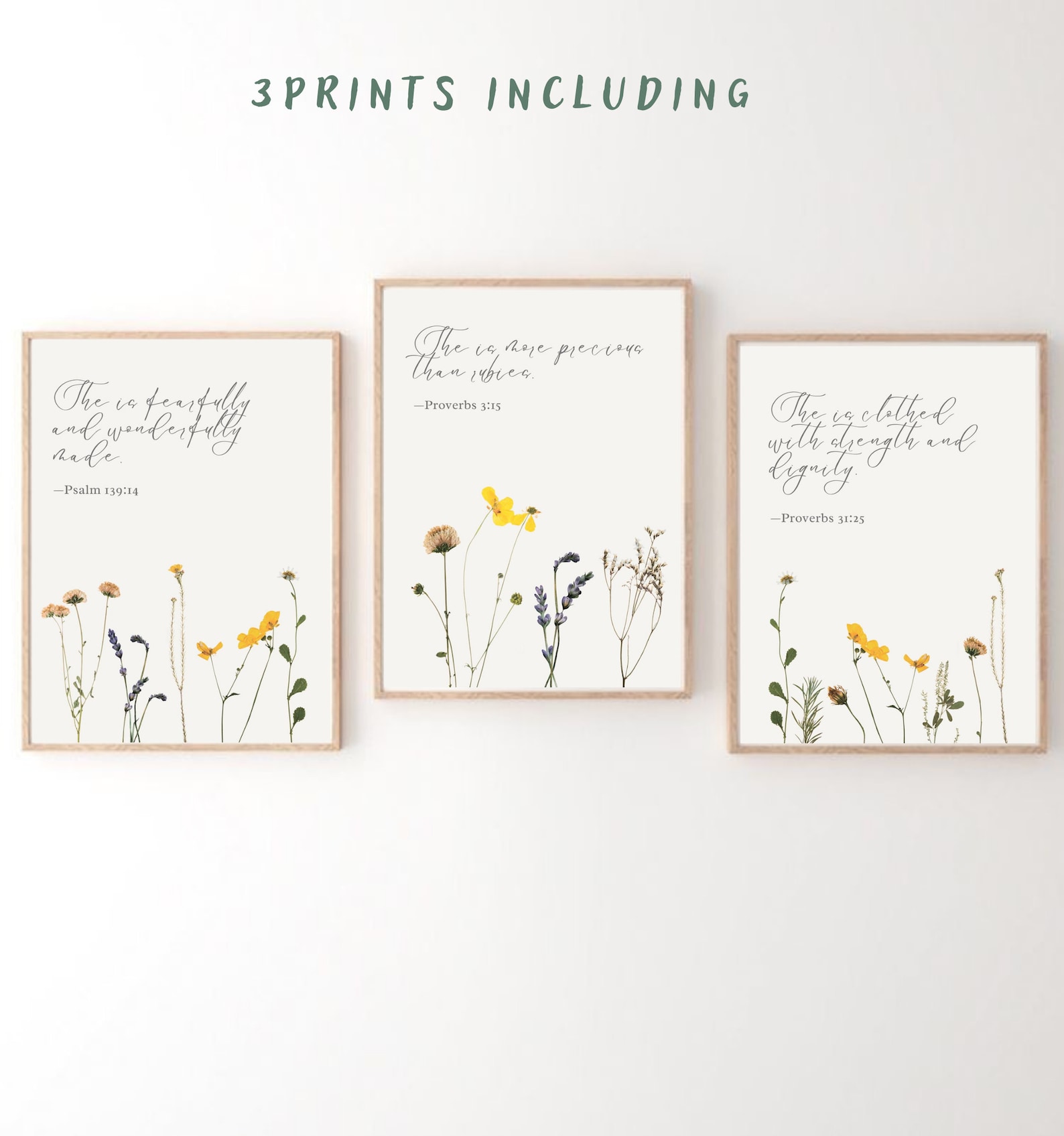 Bible Verse Printable Wall Art Christian Print Set Christian - Etsy