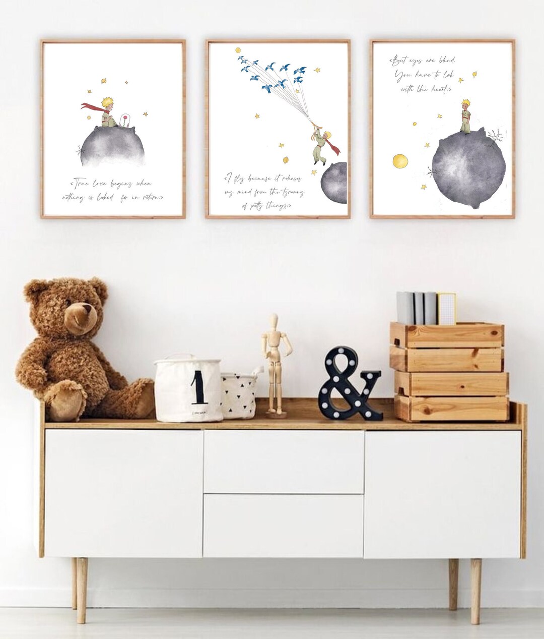 The Little Prince Wall Art, the Little Prince Print, Nursery Quote Art ...
