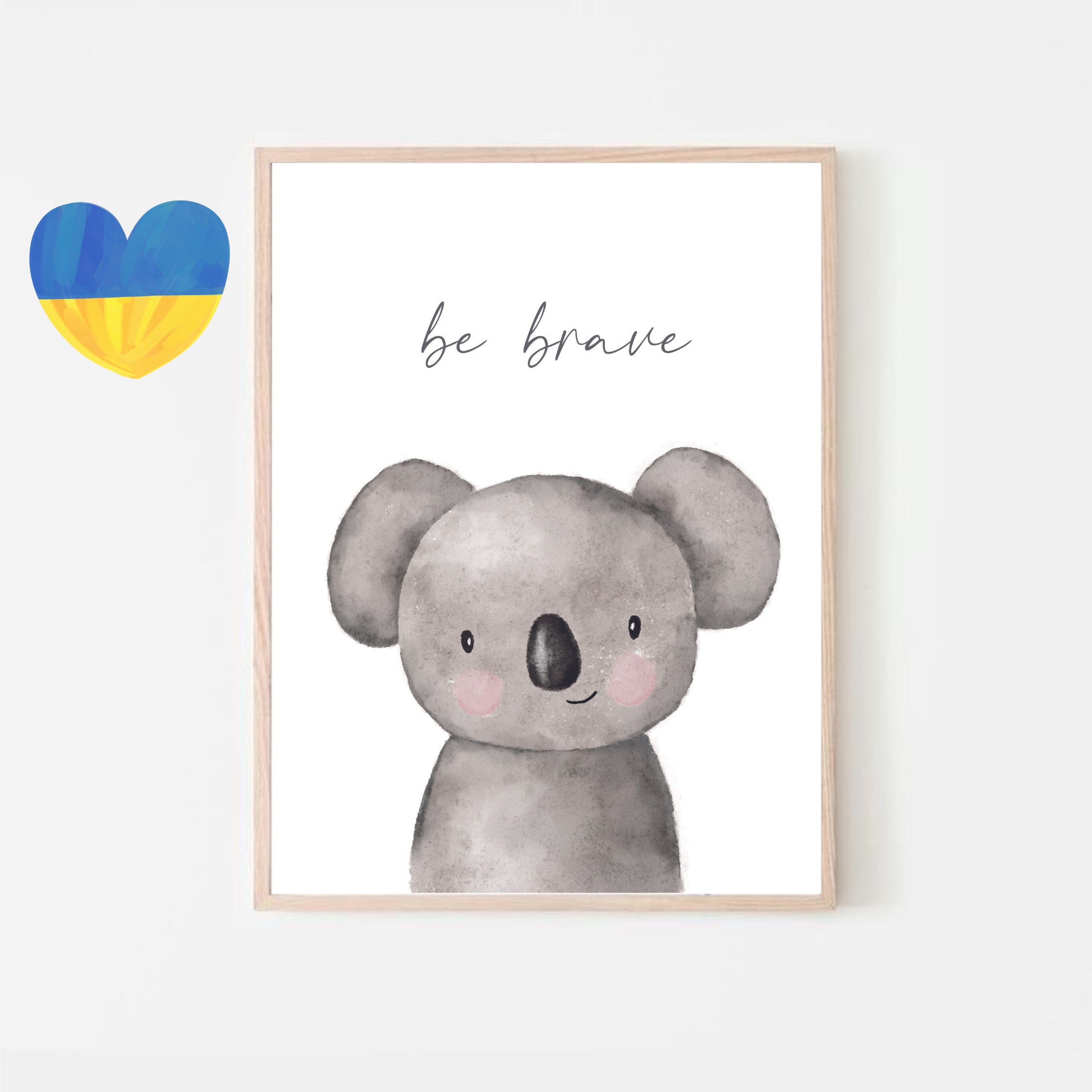 Safari Animal Prints Set of 3, Be Brave Animal Print Wall Art, Stand ...