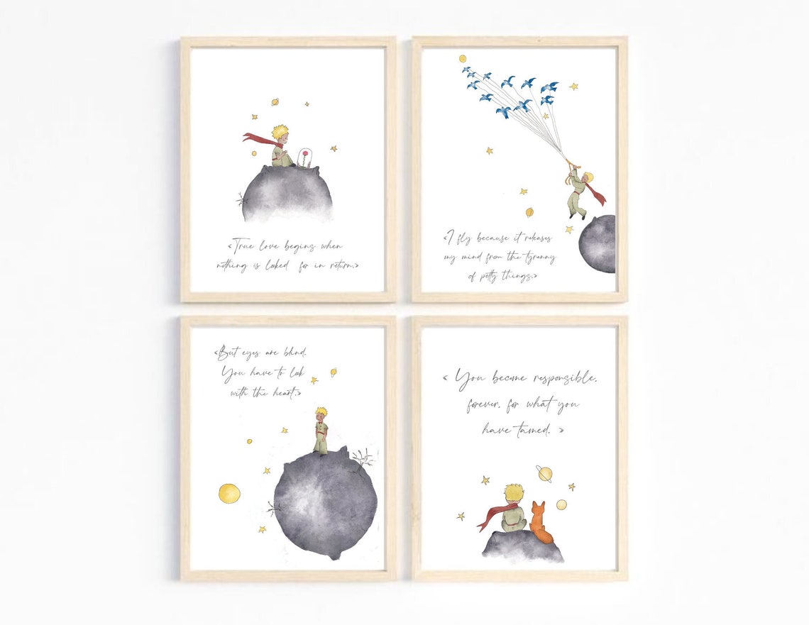 The Little Prince Print Set: Nursery Quote Wall Art (digital Download ...