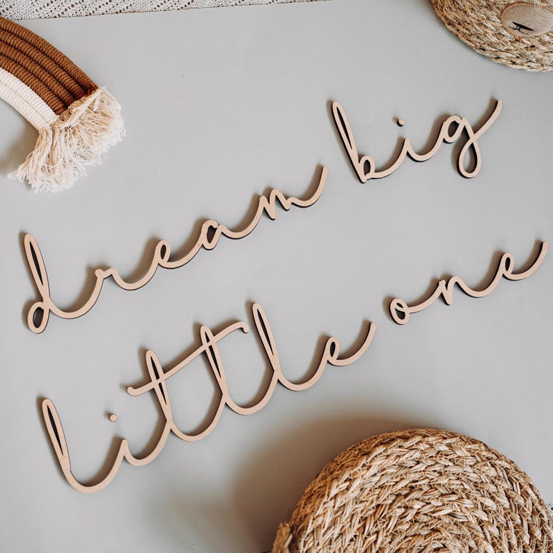 Dream Big Little One Wood Sign: Moon and Stars Nursery Decor - Etsy