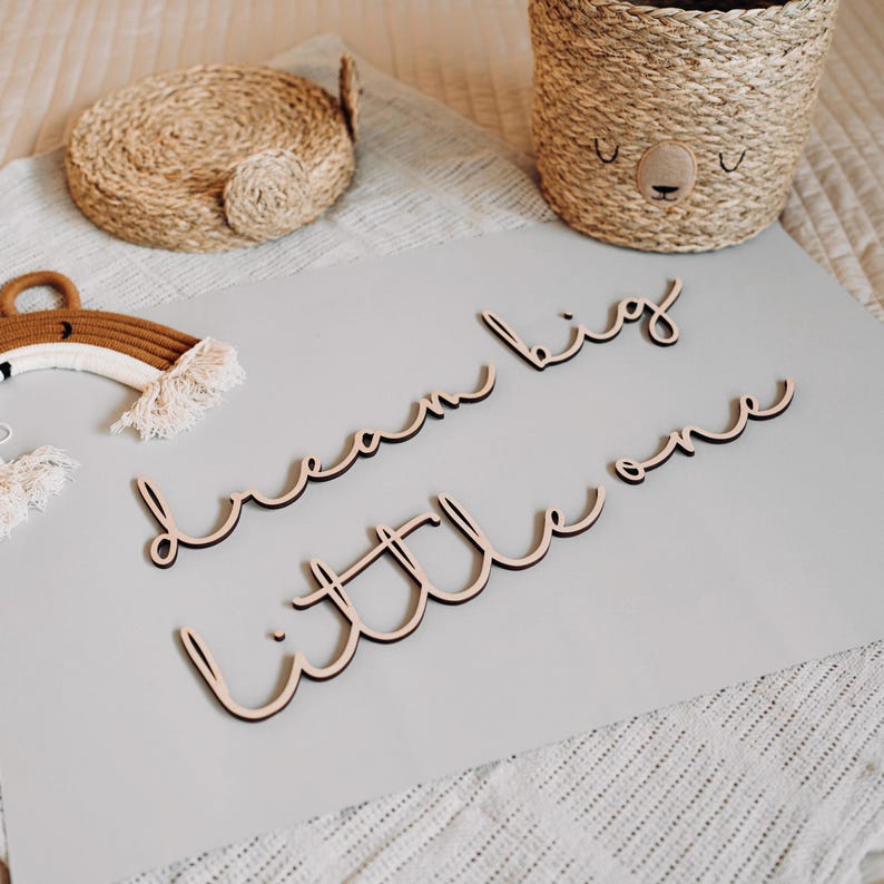 Dream Big Little One Wood Sign: Moon and Stars Nursery Decor - Etsy