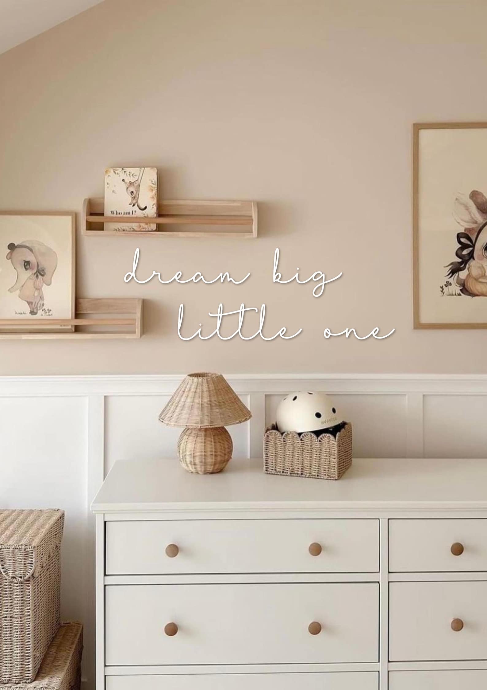 Dream Big Little One Wood Sign: Moon and Stars Nursery Decor - Etsy