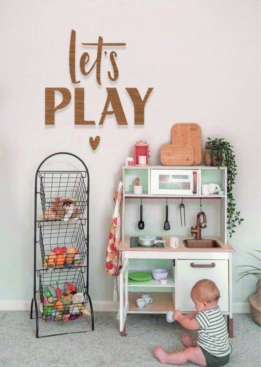 Wood Art for Nursery, Lets Play Sign, Playroom Sign, Playroom Wall Art ...