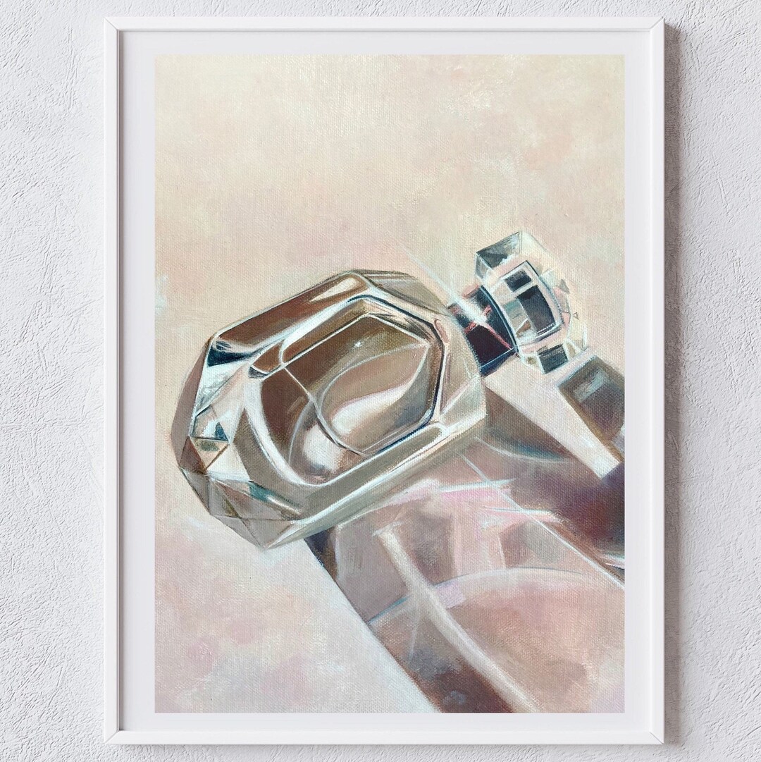 Reflective Glass Bottle Painting Print - Etsy