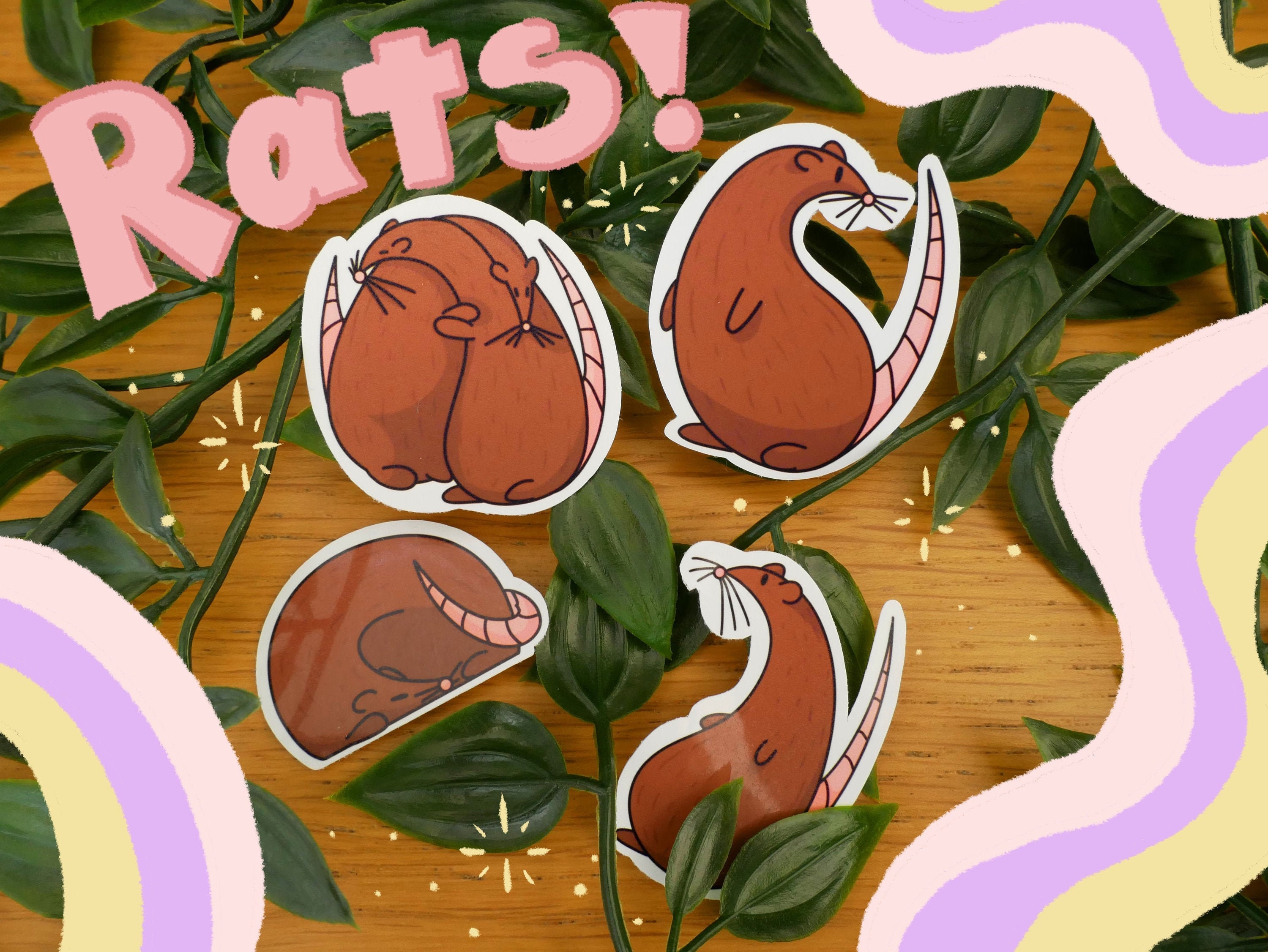 Art & Collectibles Cute pet rat family stickers Rat stickers Drawing ...