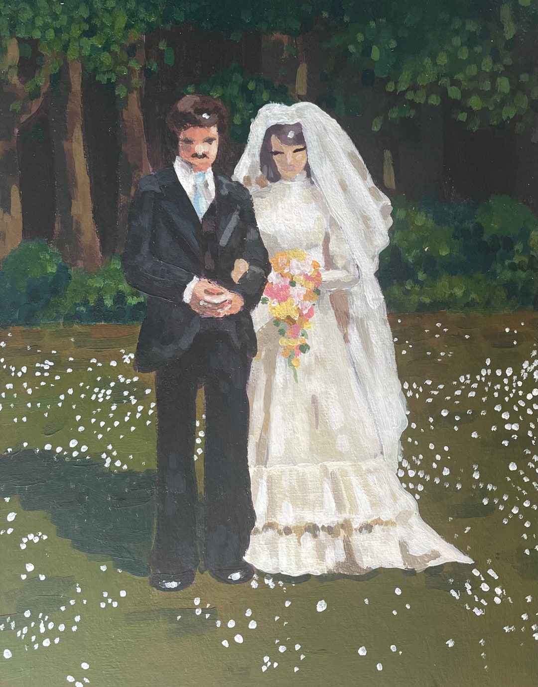 Custom A5 Wedding Portrait /acrylic Painting on Board/canvas/ - Etsy