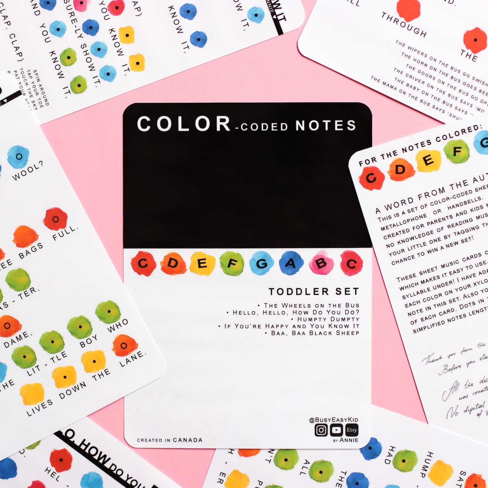 Toddler Set Color-coded Sheet Music for Toddlers and Beginners ...