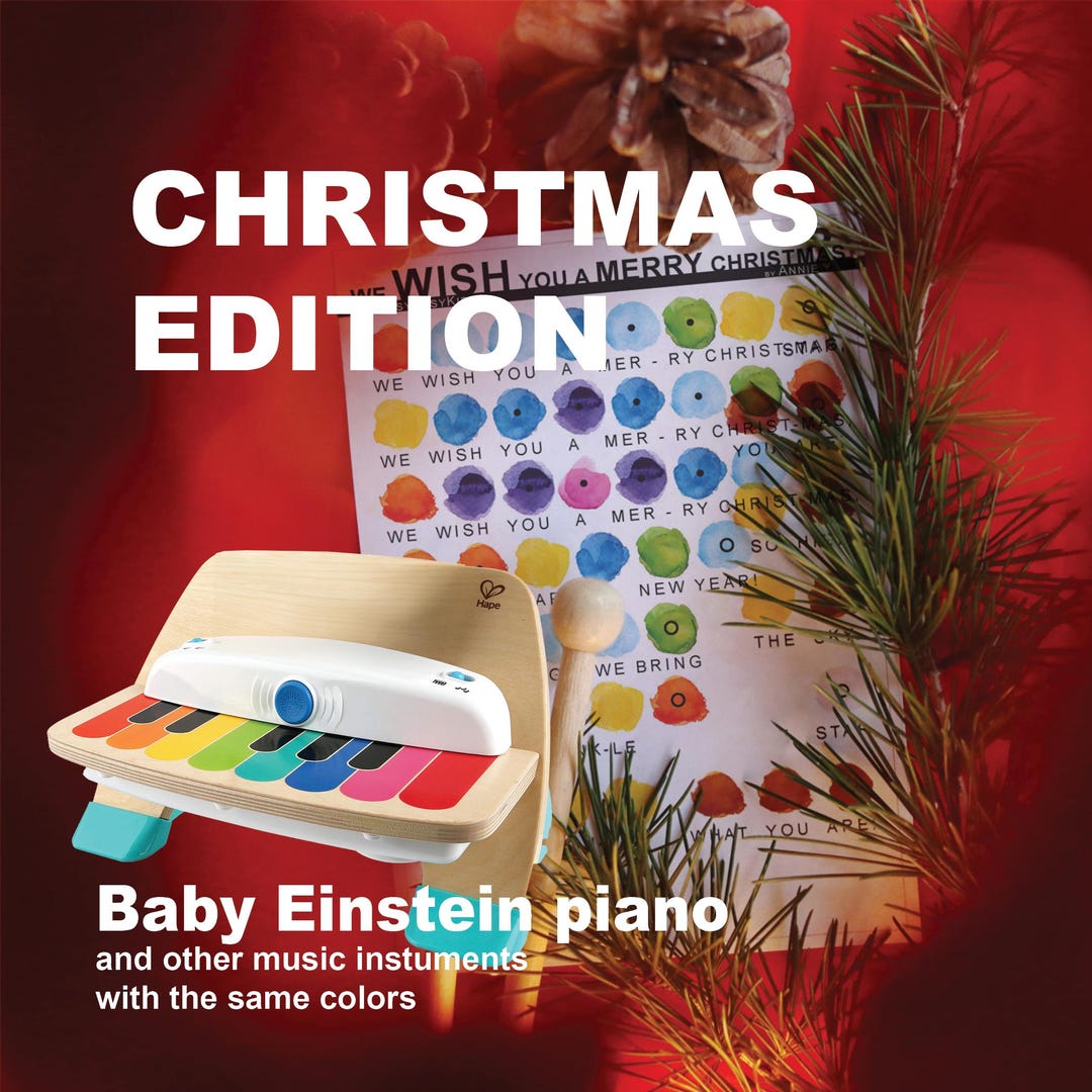 Christmas Songs for Baby Einstein Piano DIGITAL - Color-coded Sheet ...