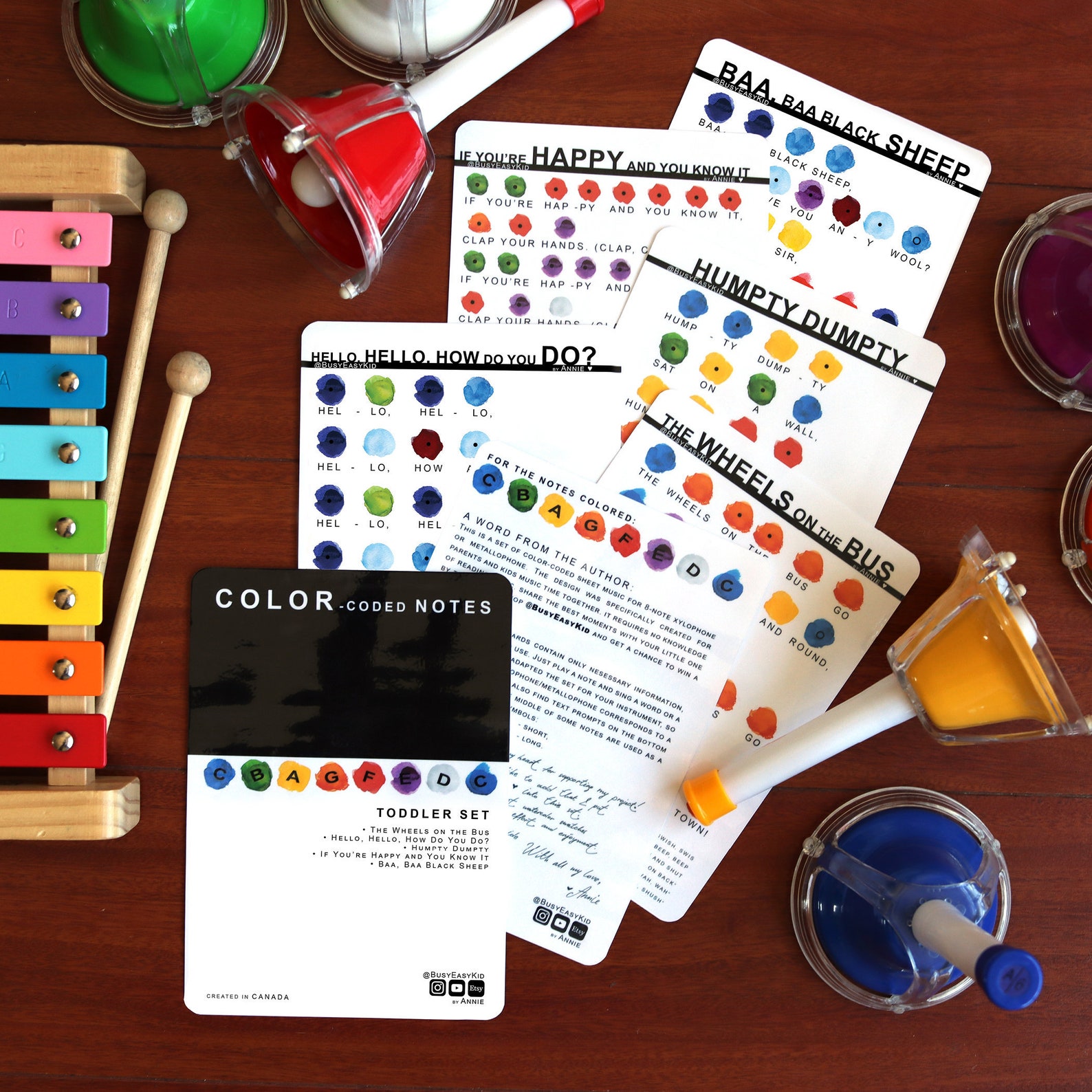 Toddler Set Color-coded Sheet Music for Toddlers and - Etsy Canada