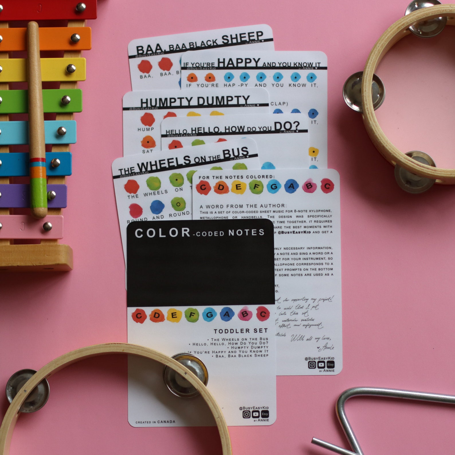 Toddler Set Color-coded Sheet Music for Toddlers and - Etsy Canada