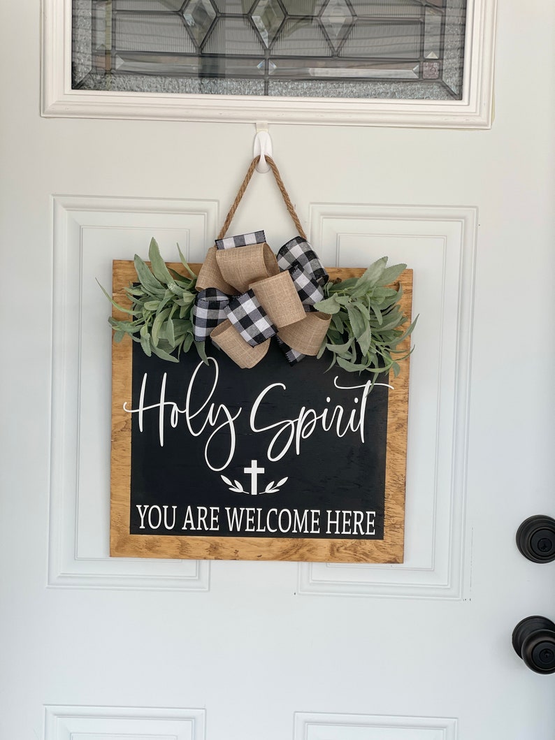 Holy Spirit Wooden Door Hanger Size 16x16 Religious Decor - Etsy