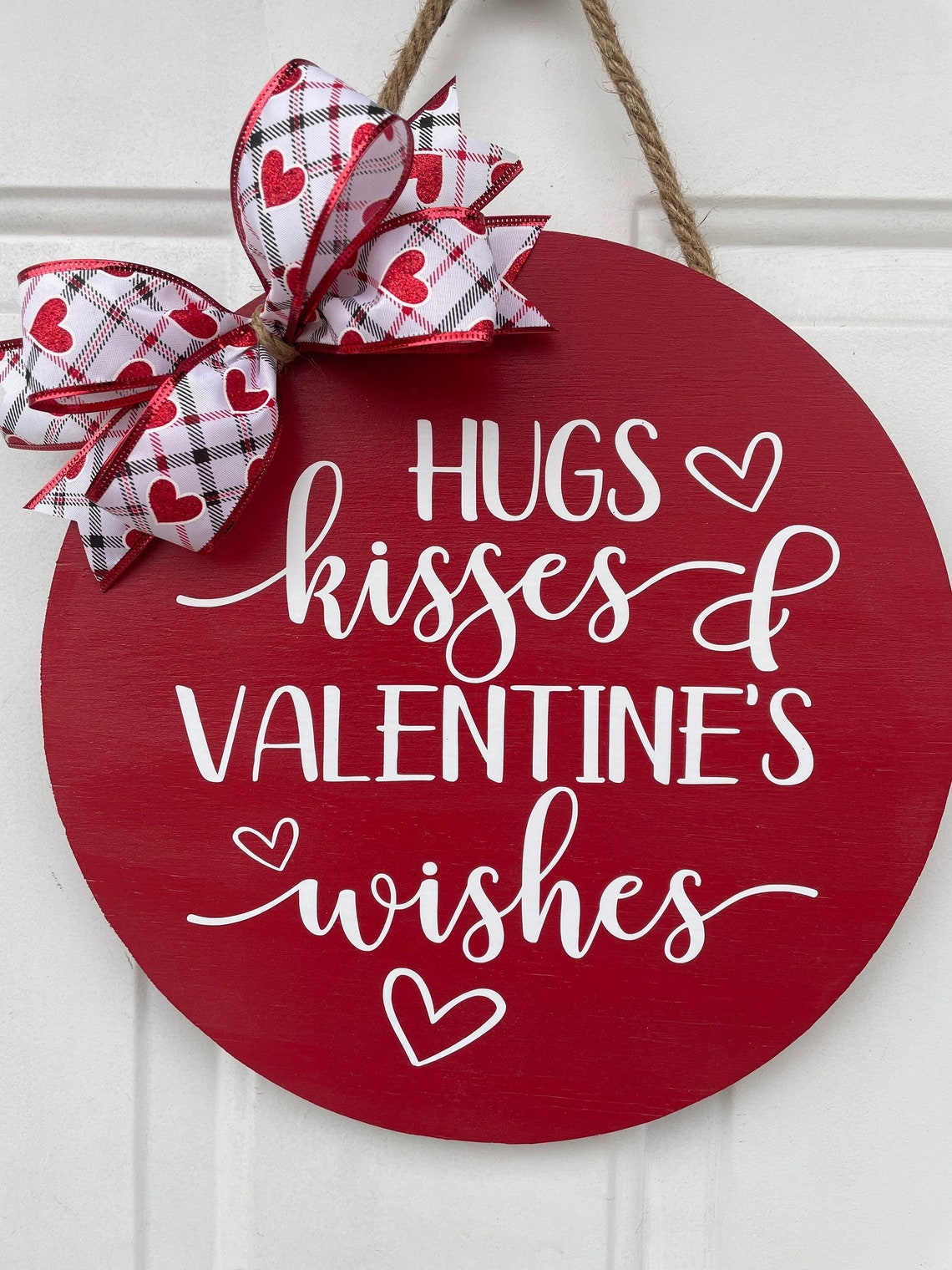 Happy Valentine's Day Door Hanger Hugs & Kisses - Etsy