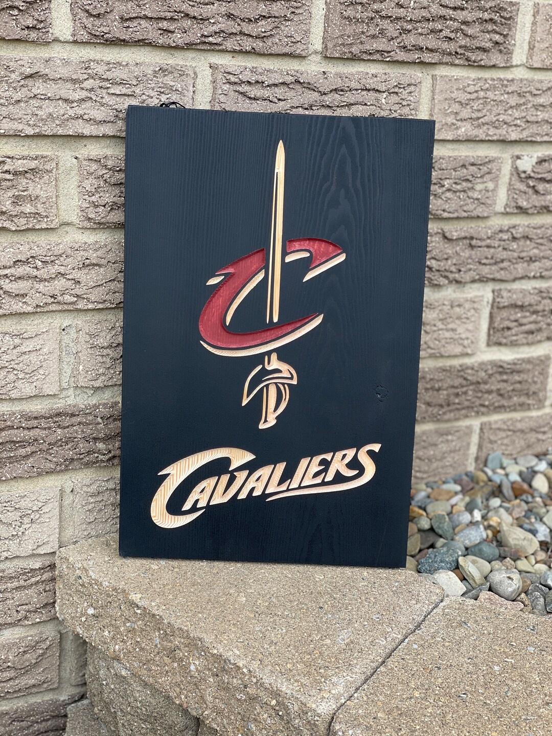 Cleveland Cavaliers Carved Wooden Sign, NBA Sports Decor, Basketball ...