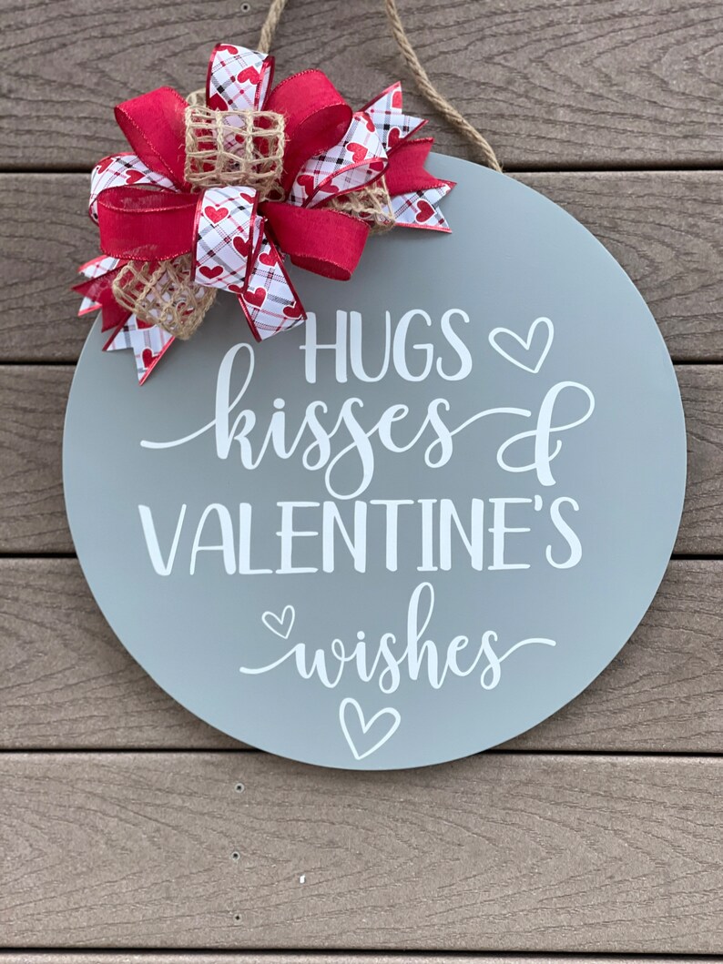 Happy Valentine's Day Door Hanger Hugs & Kisses - Etsy