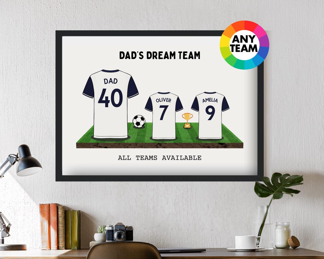 Personalised Tottenham Dream Team Football Shirt Artwork | Frames ...