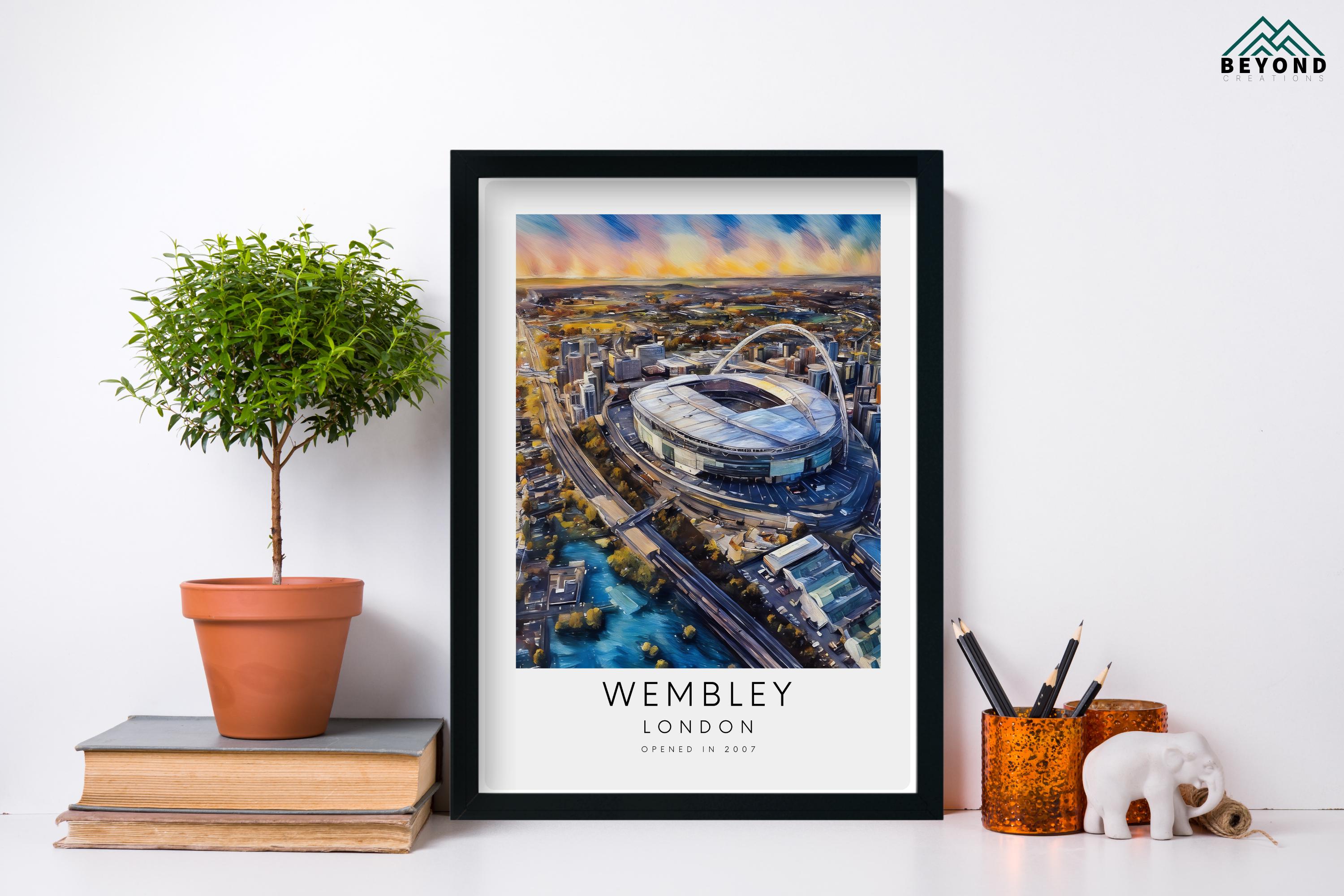 Wembley Stadium Art Print | Poster Illustration Painting Drawing Gift ...