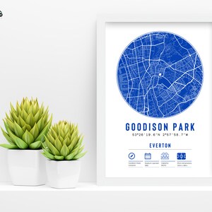 Everton FC Goodison Park Minimalist Map Prints & Frames | the Toffees F ...