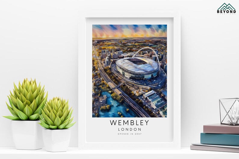 Wembley Stadium Art Print | Poster Illustration Painting Drawing Gift ...