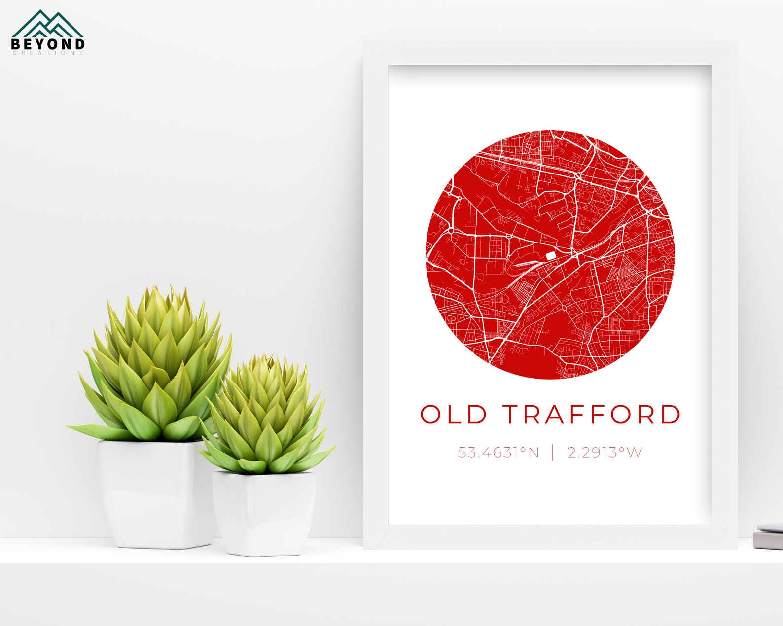 Manchester United Old Trafford Map Prints & Frames Man U - Etsy UK