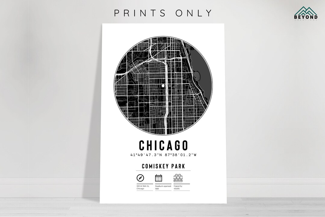 Chicago White Sox Comiskey Park Guaranteed Rate Field Minimalist Map ...