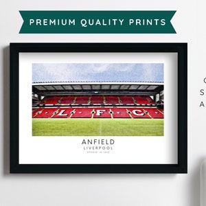 Liverpool Anfield Stadium Art Print | Gift Decor Impressionist Frame ...