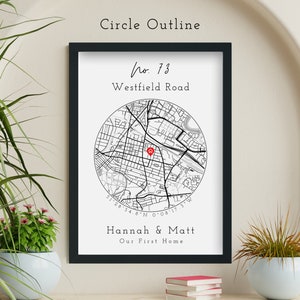 Personalised New Home Map Print & Frames House Shape | Decor OS ...