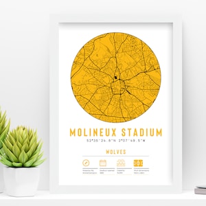 Any Football Stadium Custom Map Print & Frames Gift for Him Dad Son ...