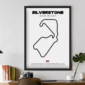 Silverstone F1 Track Layout Circuit Minimalist Prints & Frames ...